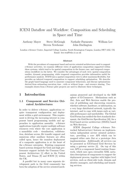 Pdf Iceni Dataflow And Workflow Composition And Scheduling In Space