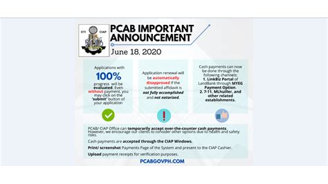 Pcab Important Announcement Construction Industry Authority Of The