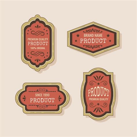 Free Vector Hand Drawn Vintage Label Collection