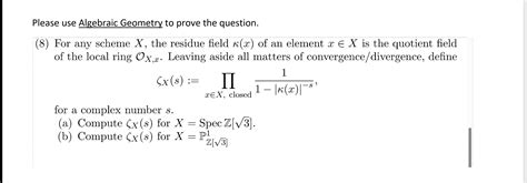 Solved Please Use Algebraic Geometry To Prove The