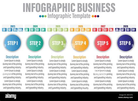 Vector Infographic Design With Six Options Or Six Steps Process Diagram Flow Chart Info