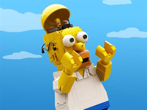 Lego Moc Upscaled Minifigure Homer By Michelanlego Rebrickable