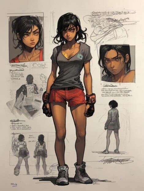 Premium Ai Image 2d Illustration Of The Character Of The Girl The