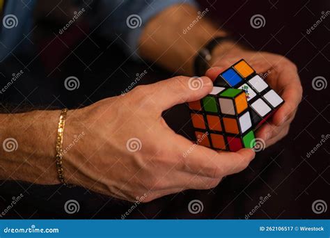 Rubik S Cube In The Hands Editorial Photography Image Of Ideas 262106517