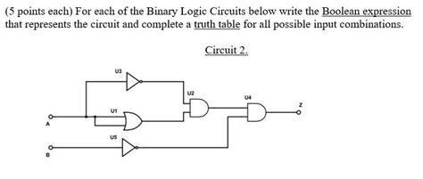 Solved 5 Points Each For Each Of The Binary Logic Circuits