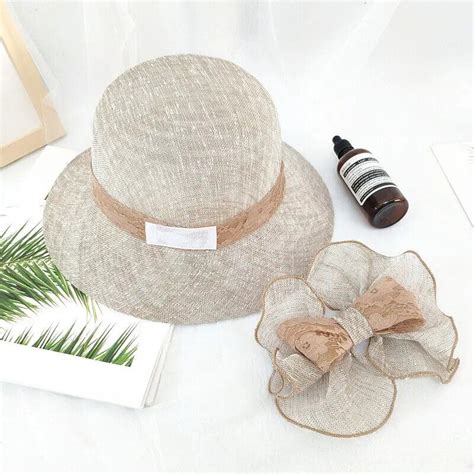 디즈니 모자 여성 여름 태양 모자 일본 리넨 꽃 중산모 모자 접이식 태양 모자 휴일 해변 모자 패션 주얼리