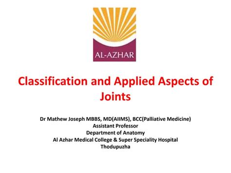 Classification And Applied Aspects Of Joints Pptx
