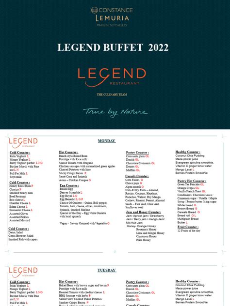 Legend Breakfast Cycle Menu New Pdf Pancake Fruit Preserves