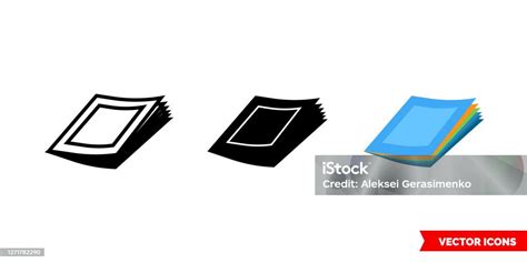 3 가지 유형의 색상 흑백 윤곽선의 잡지 아이콘 격리된 벡터 기호 기호 학습에 대한 스톡 벡터 아트 및 기타 이미지 학습