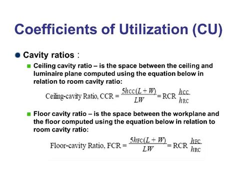 Coefficient Of Utilization Cu
