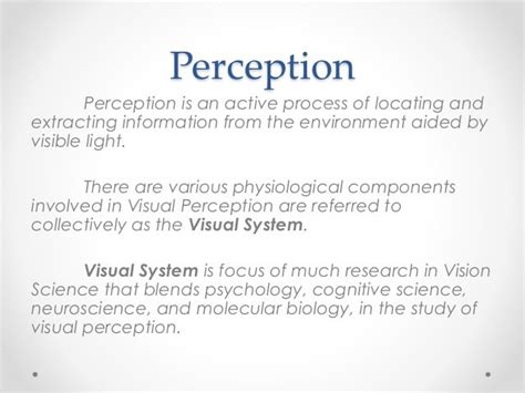 Arts Visual Perception Lecture 1