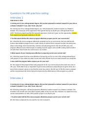 Coding Practice Docx Questions For M Practice Coding Interview Interviewer In Bold I