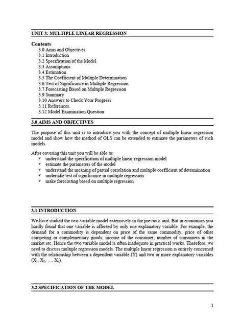 Econometrics Chapter 3 Pdf Coefficient Of Determination Regression Analysis