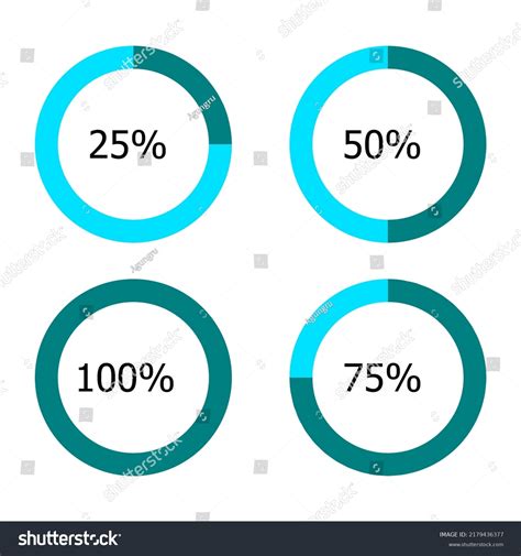Dounut Chart Set Infographic Percentage Piecharts Stock Vector Royalty Free 2179436377