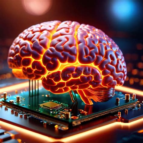 Brain On A Microchip Showing Artificial Intelligence And Computer