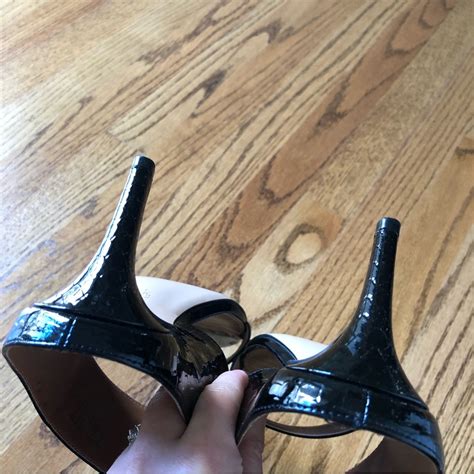Calvin Klein Euc Cecily Black Leather Heels Gem