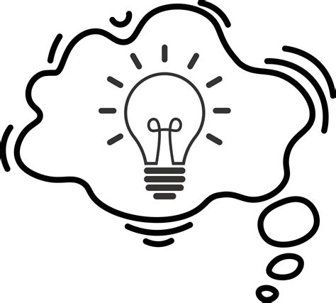 Light Bulb And Speech Bubble Hand Drawn Doodle Style Light Bulb Thinking Concept Icon 14868547