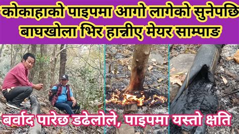 कोकाहाको पाइपमा आगो लागेको सुनेपछि अचानक बाघखोला हान्नीए मेयर साम्पाङ