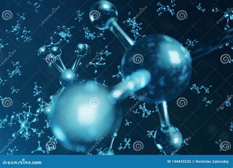 3d Illustration Molecule Structure Scientific Medical Background With Atoms And Molecules Stock