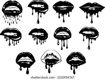 Dripping Lips Vector Isolated Clipart Design Stock Vector Royalty Free Shutterstock
