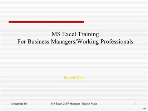 Data Analysis With Ms Excelpptx