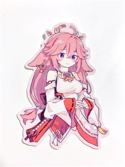 Buy Yae Miko Genshin Impact Vinyl Sticker Online In India Etsy
