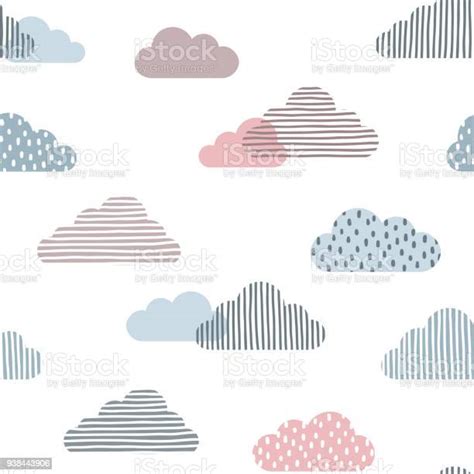 귀여운 구름 원활한 배경 구름에 대한 스톡 벡터 아트 및 기타 이미지 구름 구름 풍경 패턴 Istock