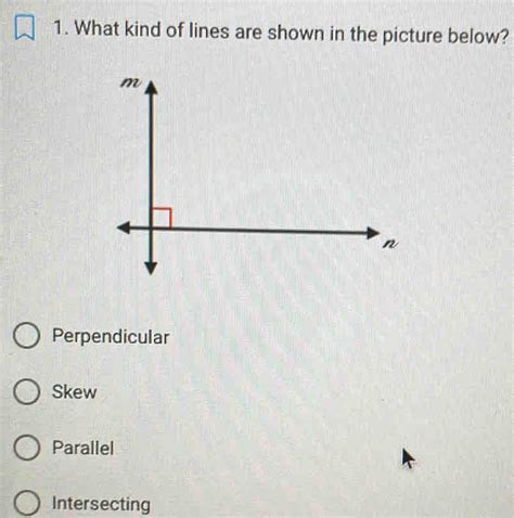 1 What Kind Of Lines Are Shown In The Picture Below Perpendicular