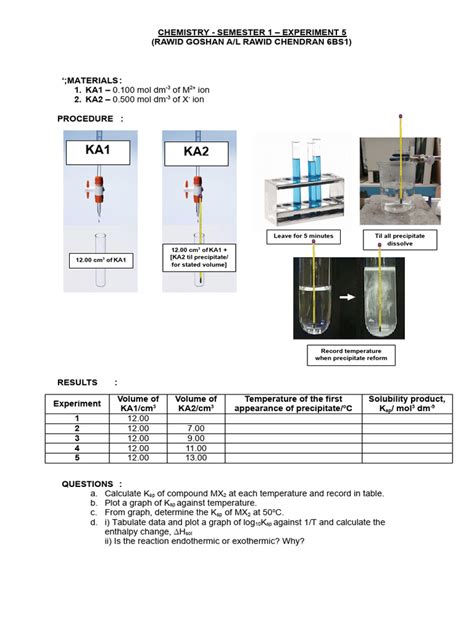 Chemistry Semester 1 Experiment 5 Pdf