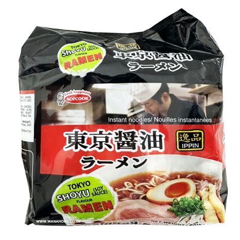 Acecook Ippin Instant Noodles Soy Sauce Flavour Pack Of 4 328g Black