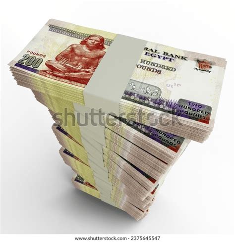 3d Rendering Stacks 200 Egyptian Pound Stock Illustration 2375645547