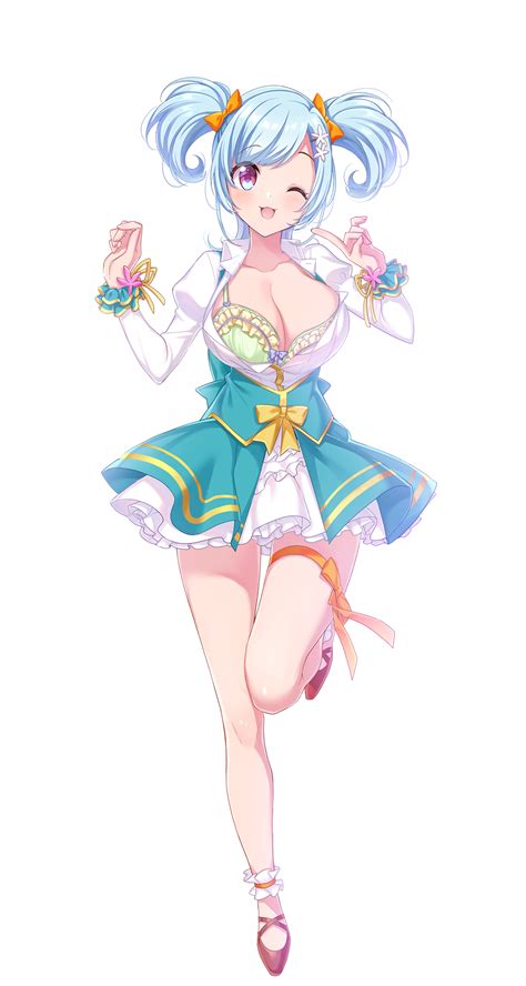 U35 Minase Juri Omega Labyrinth Life Light Blue Hair Highres 1girl Alternate Breast Size