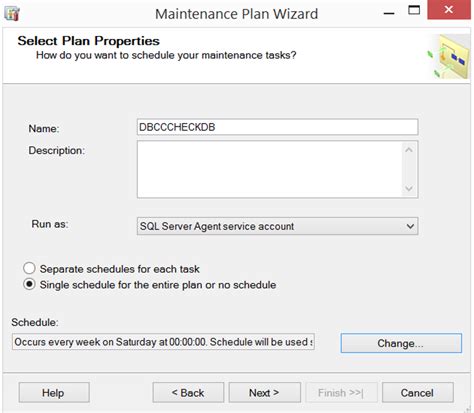 checking database consistency using maintenance plan database tutorials