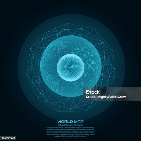 多角形の世界地図点と線の構成グローバル ネットワーク接続大陸と惑星ベクトル図 つながりのベクターアート素材や画像を多数ご用意 つながり