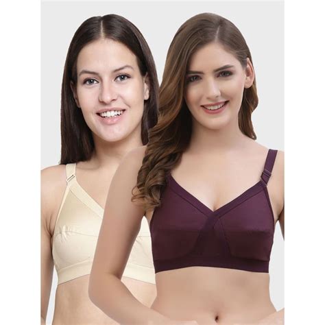 Floret Non Padded Full Coverage Cotton Bra Pack Of 2 Buy Floret Non