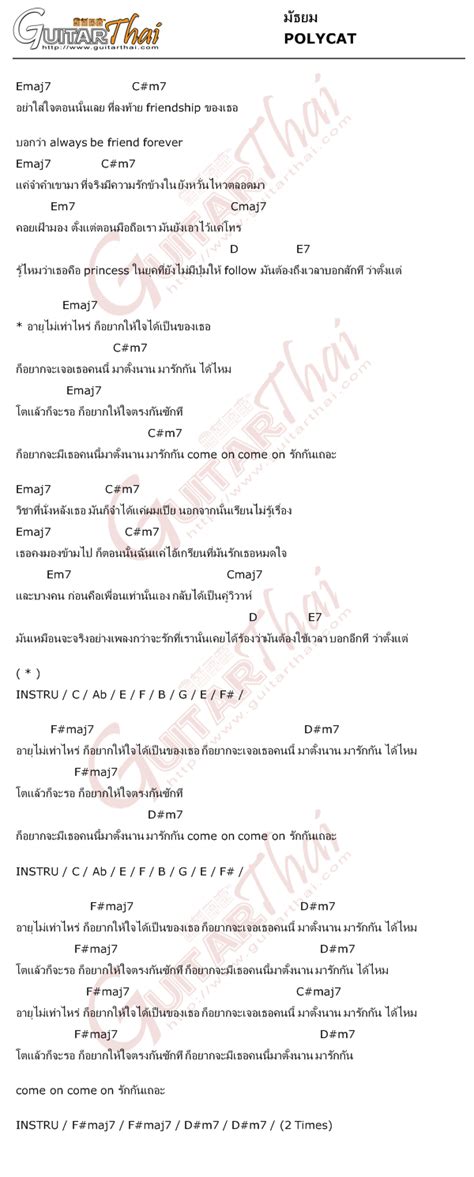 คอร์ดเพลง มัธยม Polycat