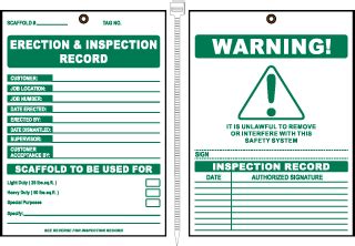 Scaffold Inspection Tags Scaffold Tags Scaffold Safety Tags