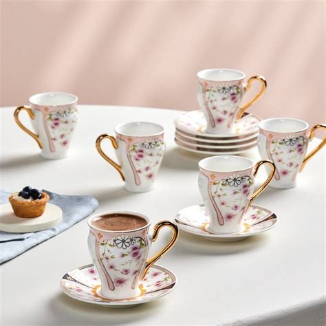 Karaca Kaffeeservice Efes Kaffeetassen Set Für 6 Personen 110 Ml