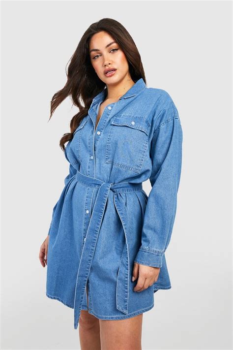 Denim Dresses Denim Shirt Dresses Boohoo Uk