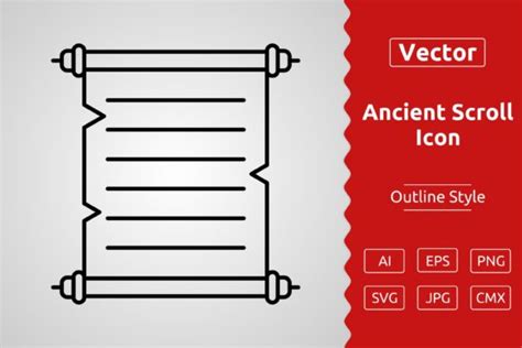Vector Ancient Scroll Outline Icon Graphic By Muhammad Atiq · Creative Fabrica