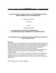 Articulo 2023 docx Articulo 2023 LA ACTITUD ÉTICA Y LA PRACTICA DE