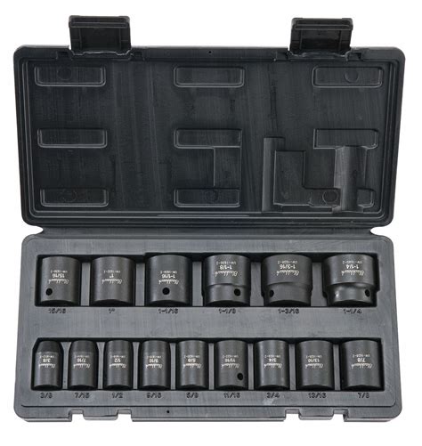 Impact Socket Set Black Oxide In Impact Rated No Grainger