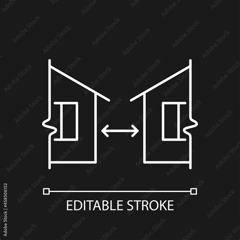 Minimum Distance Between Buildings White Linear Icon For Dark Theme Regulation For Human
