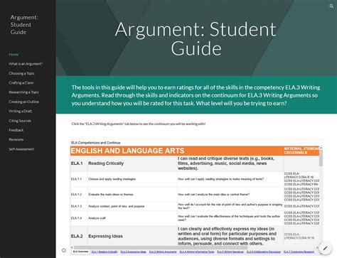 Student Guide Argumentative Writing Building