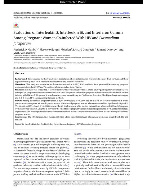 Pdf Evaluation Of Interleukin 2 Interleukin 10 And Interferon Gamma Among Pregnant Women Co