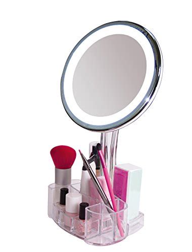 Daisi Magnifying Lighted Makeup Mirror With Cosmetic Organizer Base