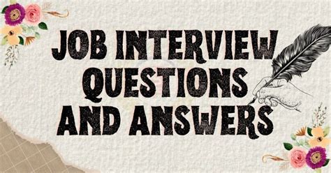 Common Job Interview Questions And Answers Esp