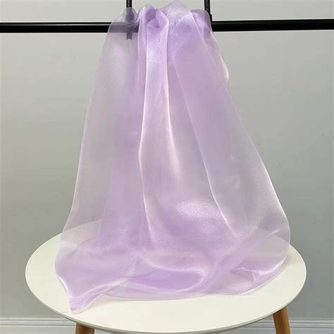 一米价闪光珠光亮光水晶纱欧根纱布料硬纱高端造型纱婚礼服装面料虎窝淘
