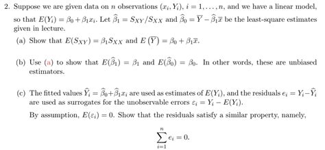 Solved Suppose We Are Given Data On N Observations Chegg
