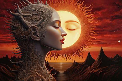 When The Moon Kisses The Sun Digital Art By Ron Weathers Fine Art America